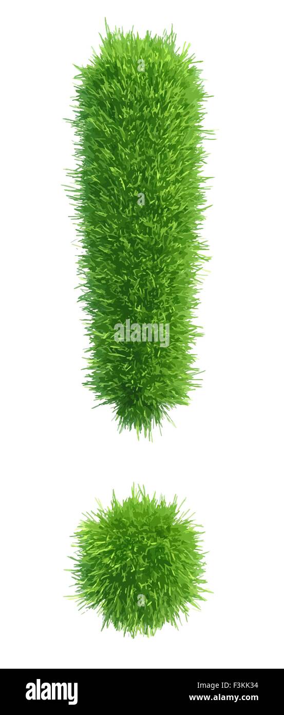 Vector illustration exclamation mark from grass Stock Vector Image ...