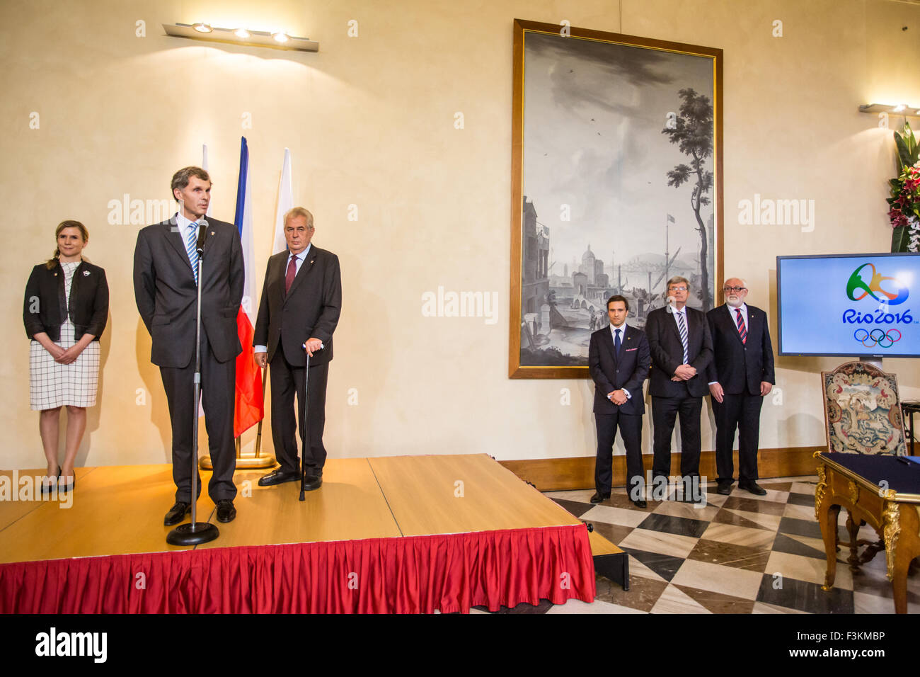 Milos Zeman, Jiri Kejval, Katerina Valachova Stock Photo - Alamy