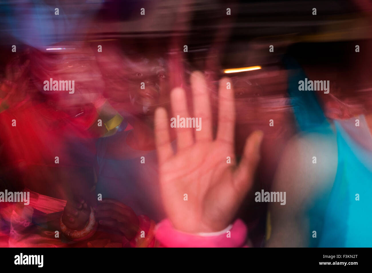 Blurred movement and color of dancers in motion at Cape Carnival ...