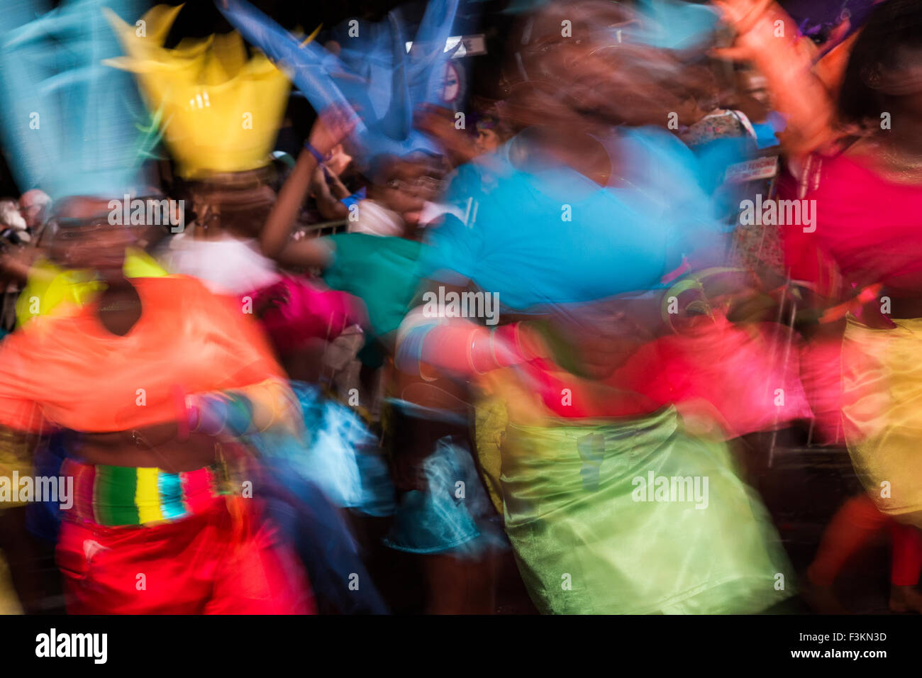 Blurred motion and color of dancers parading down the Cape Carnival ...