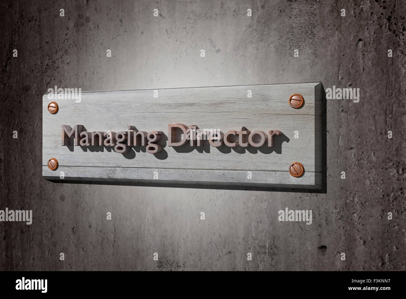 3d rendering of the word managing director on a signboard Stock Photo ...