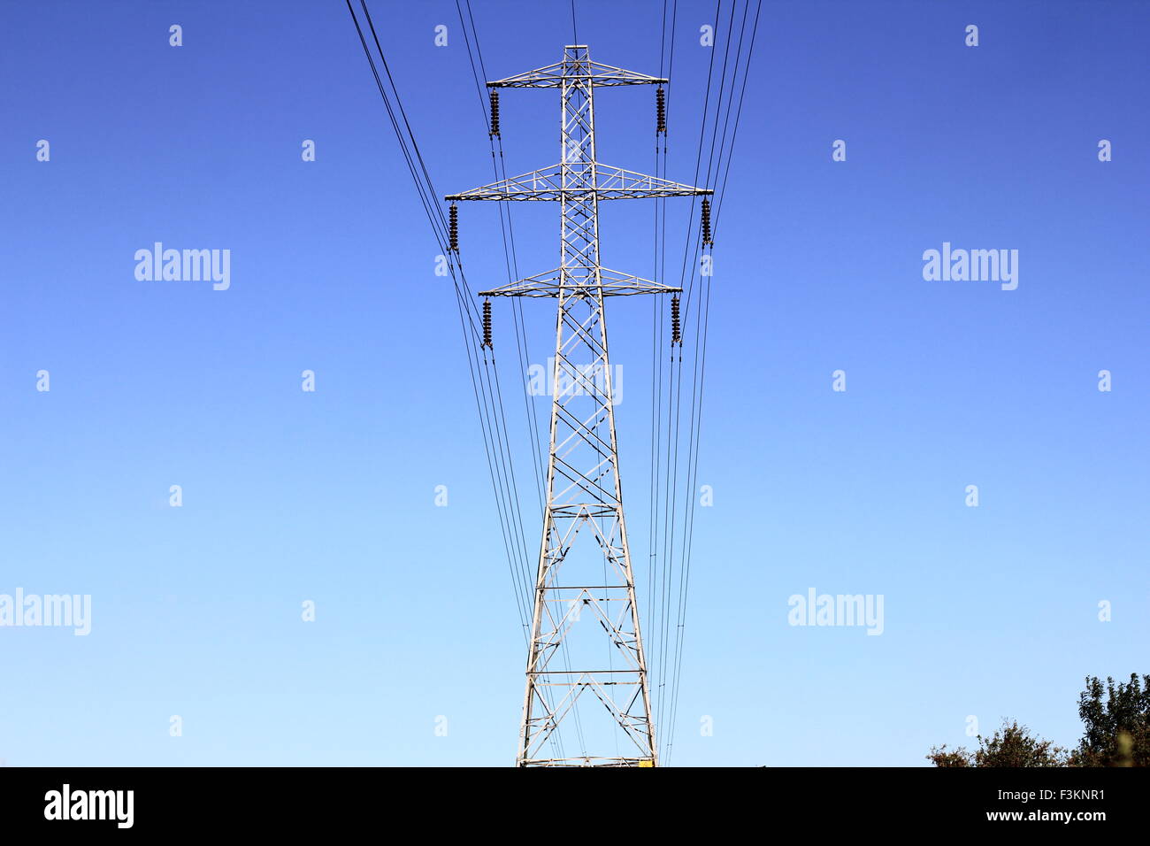 Electric blue, electric pylon against a deep blue sky - full of power ...