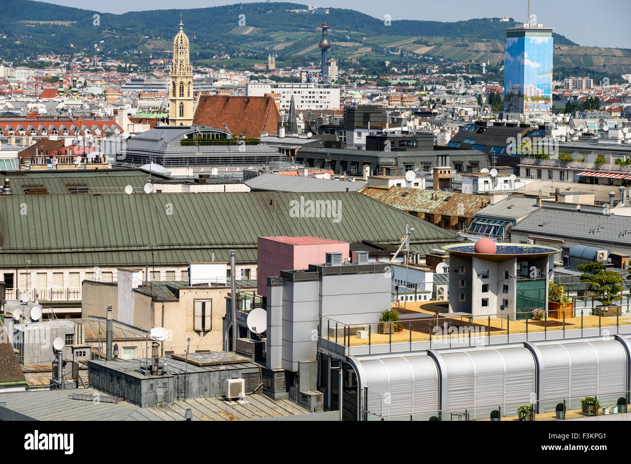 Aerial View Of Vienna City Skyline Stock Photo - Alamy