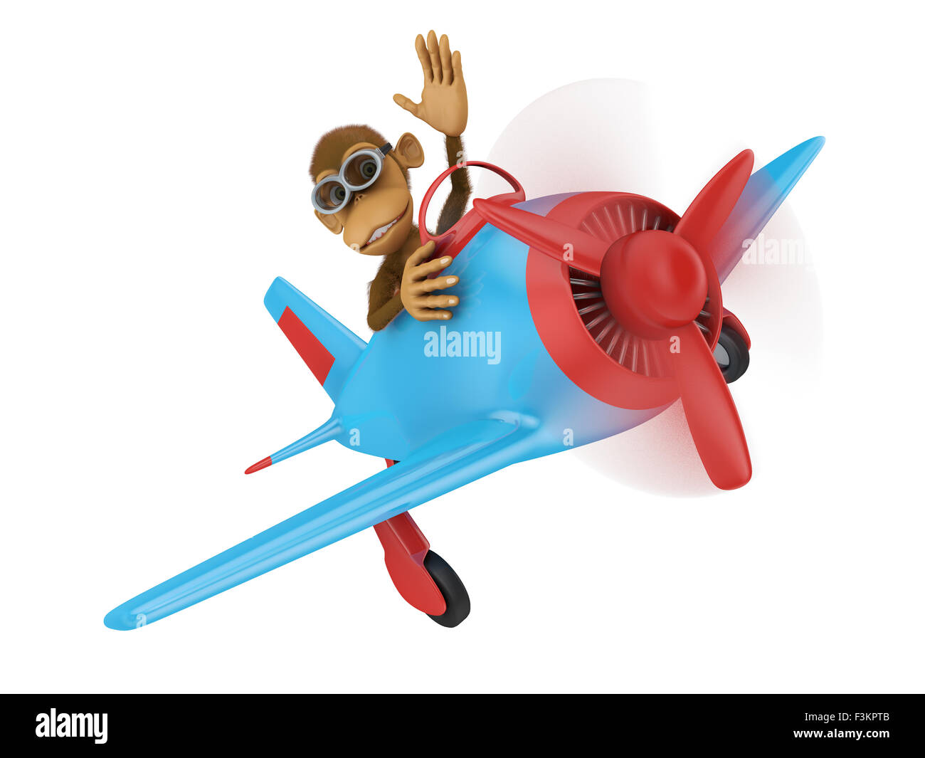 monkey with glasses on a blue airplane Stock Photo - Alamy