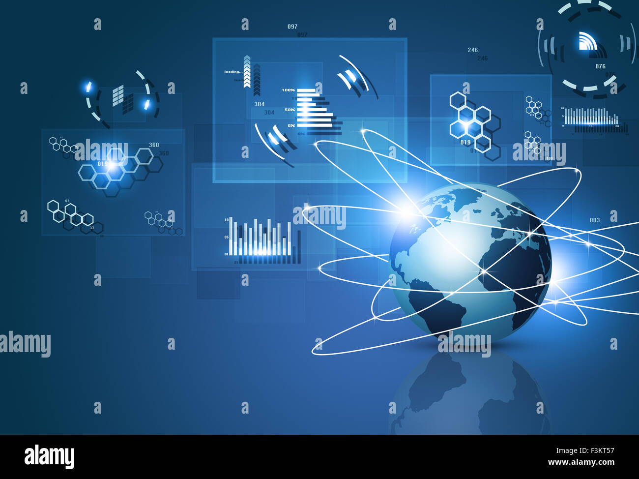 abstract business and technology concept communication interface Stock ...