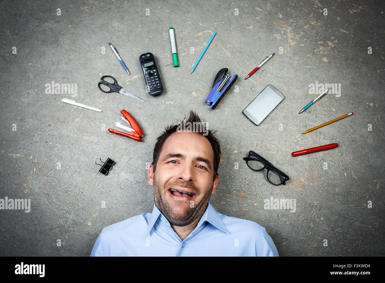 Funny and creative concept for businessman Stock Photo - Alamy
