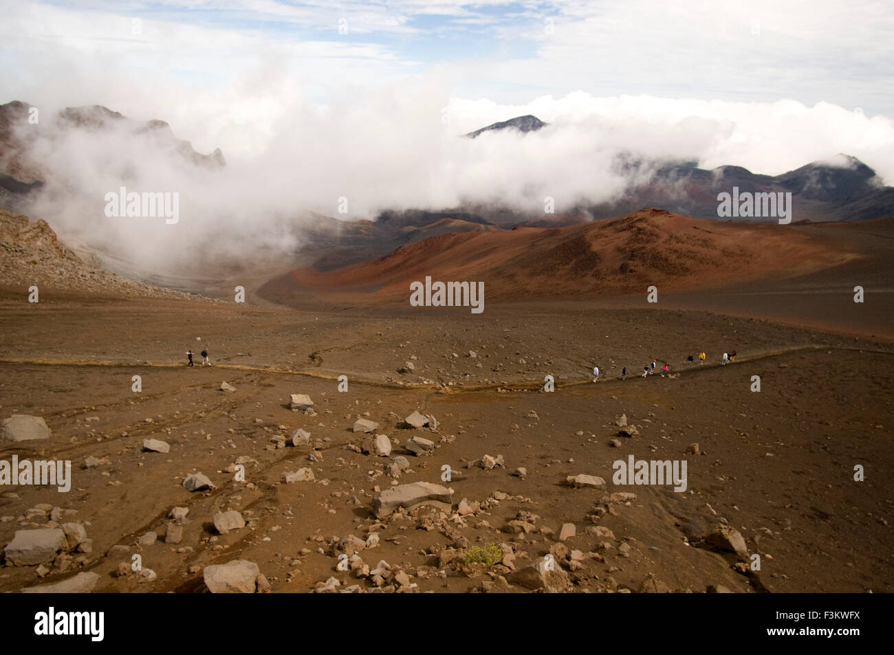 Tourists in Summit of Puu Ulaula. Maui. Hawaii. Summit of Puu Ulaula ...