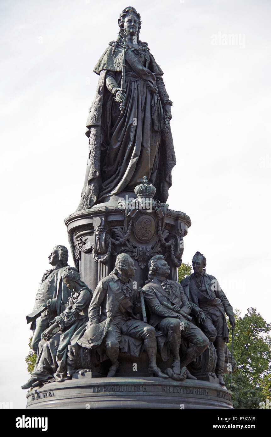 St Petersburg Russia statue of Catherine the Great Stock Photo - Alamy