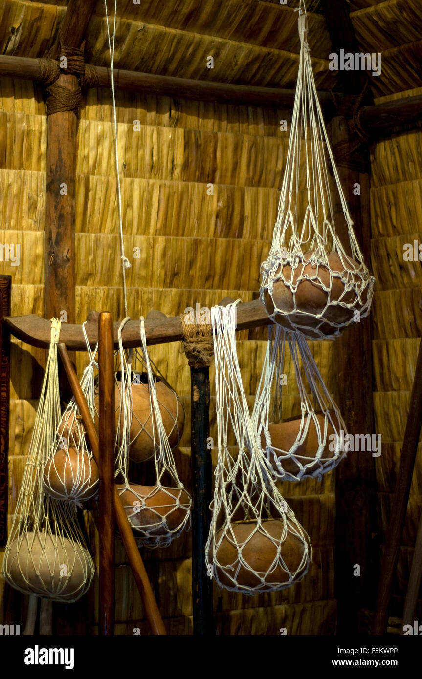Old Polynesian crafts in Polynesian Cultural Center. O'ahu. Hawaii ...