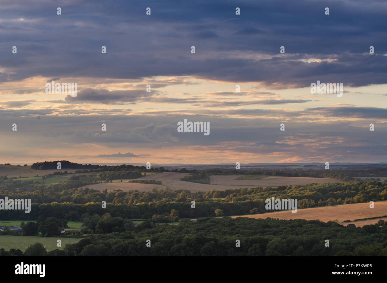Old Winchester Hill, South Downs National Park at Sunset Stock Photo ...