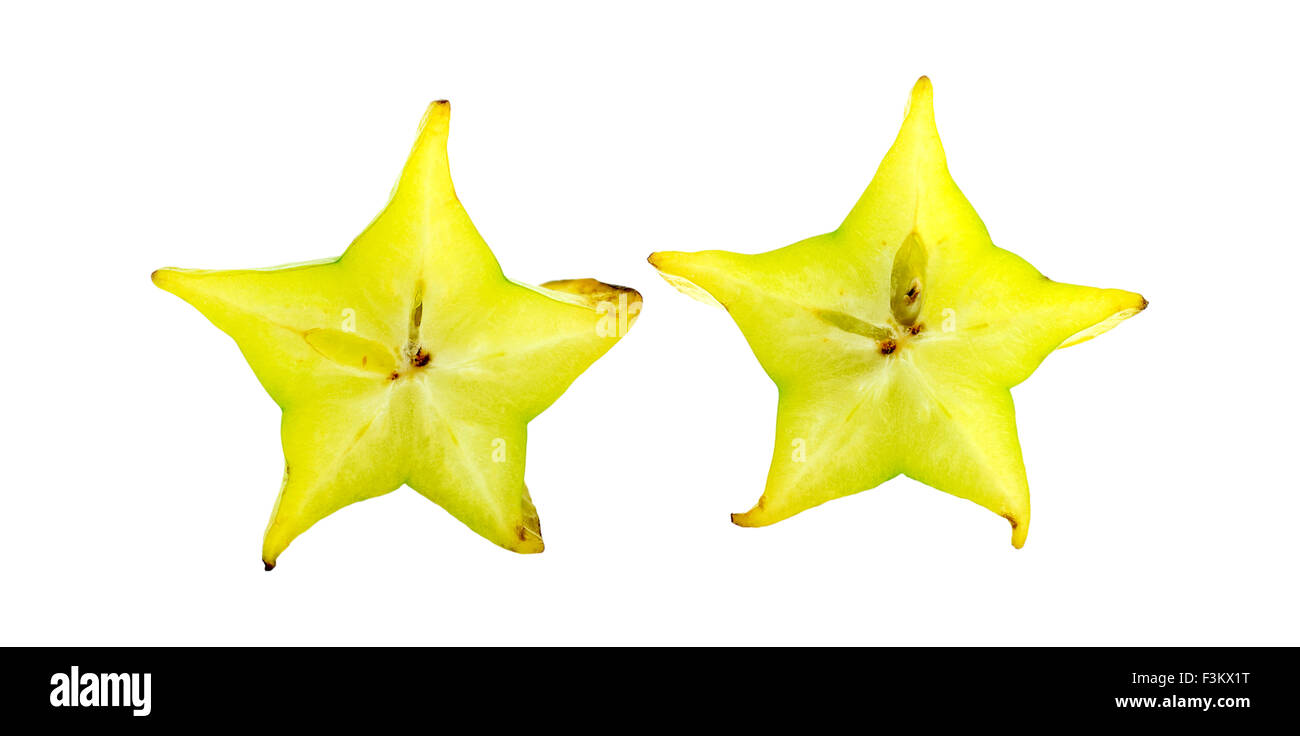 Starfruit slices on white hi-res stock photography and images - Alamy