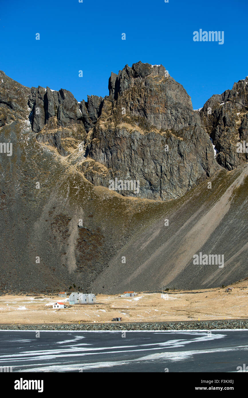 Impressive volcano mountain landscape in Iceland, spring Stock Photo ...
