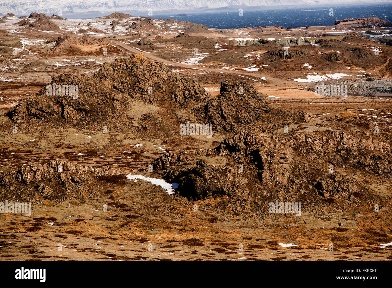 Impressive volcano mountain landscape in Iceland, spring Stock Photo ...