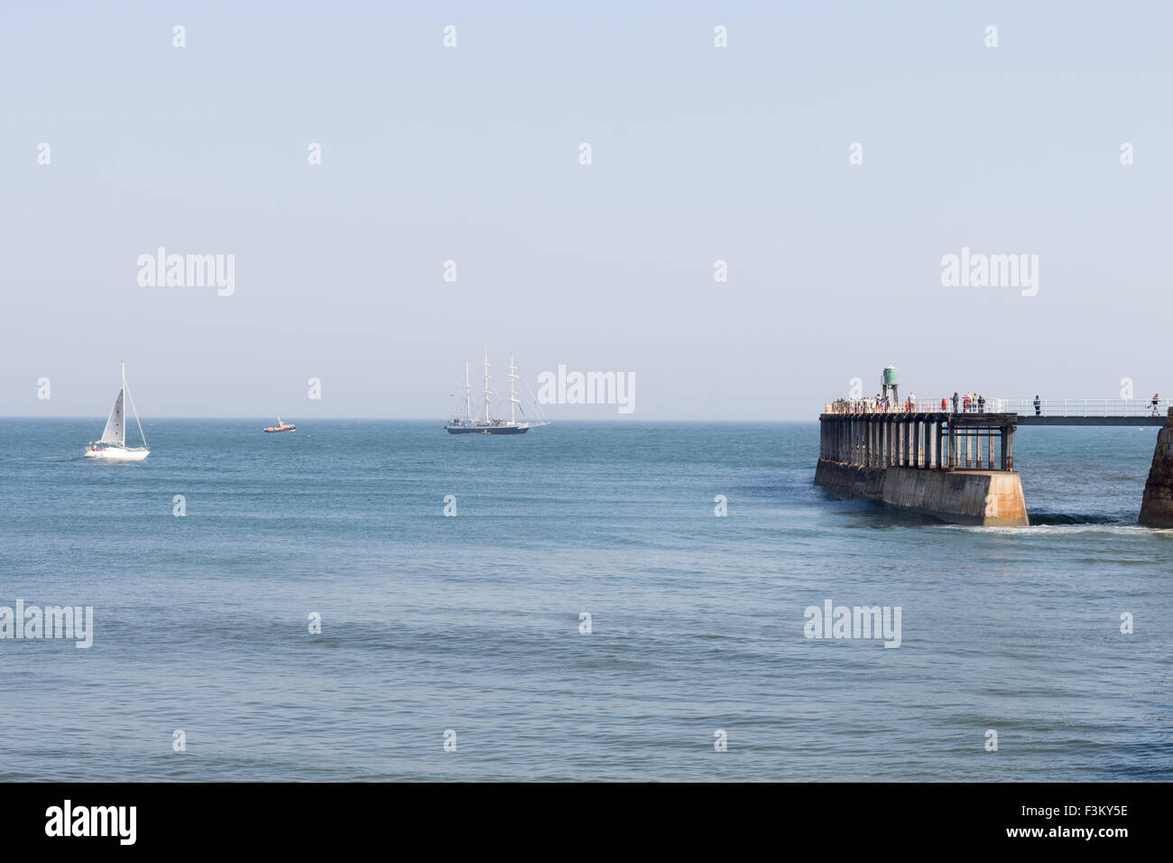 looking out to the North sea at Whitby, North Yorkshire, England Stock ...