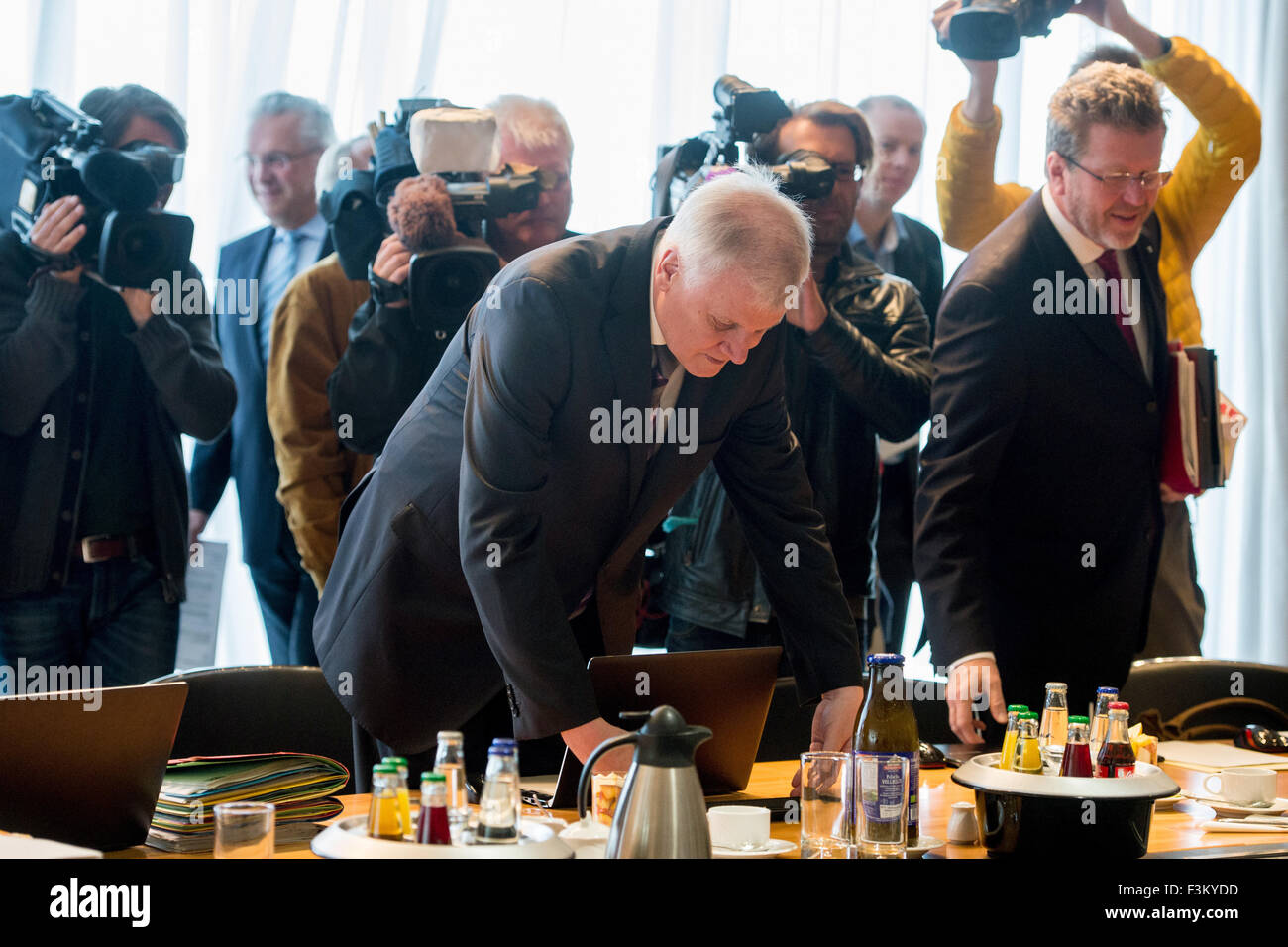 The Premier of Bavaria Horst Seehofer (CSU, L) and Marcel Huber head of ...