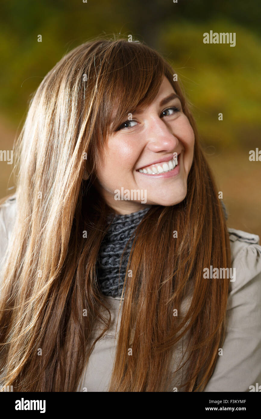 Happy smiling positive female hi-res stock photography and images - Alamy