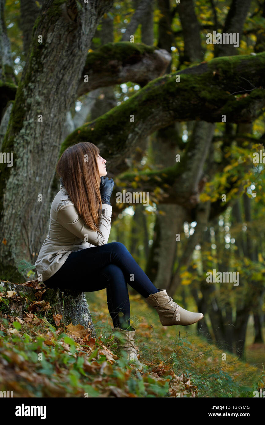 Trees woman hi-res stock photography and images - Alamy