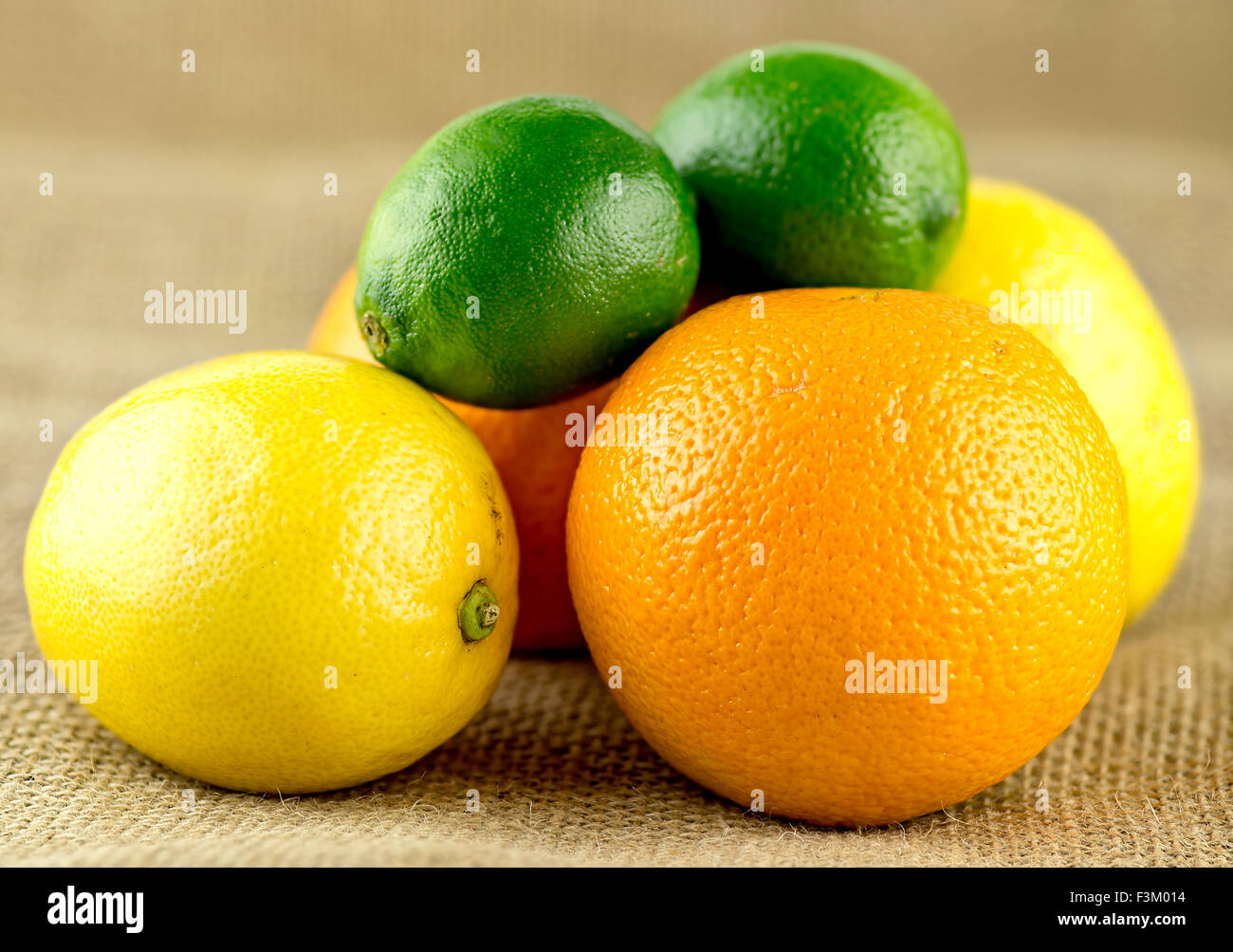 Pile of juicy citrus fruits with limes, lemons and oranges Stock Photo ...