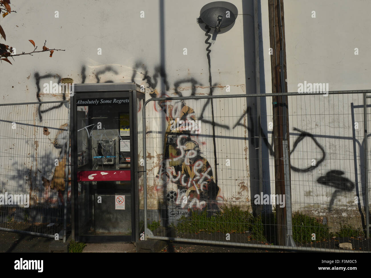 Cheltenham, Gloucs, UK. 9th December, 2015. Banksy's GCHQ "Spy Booth ...
