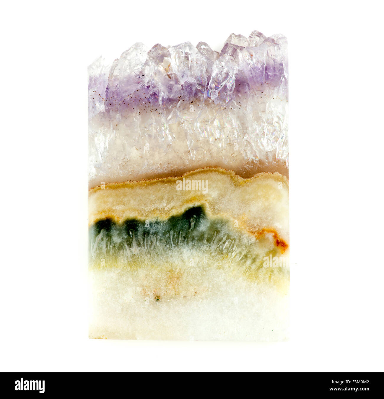 Layered amethyst quartz natural gem with agate Stock Photo - Alamy