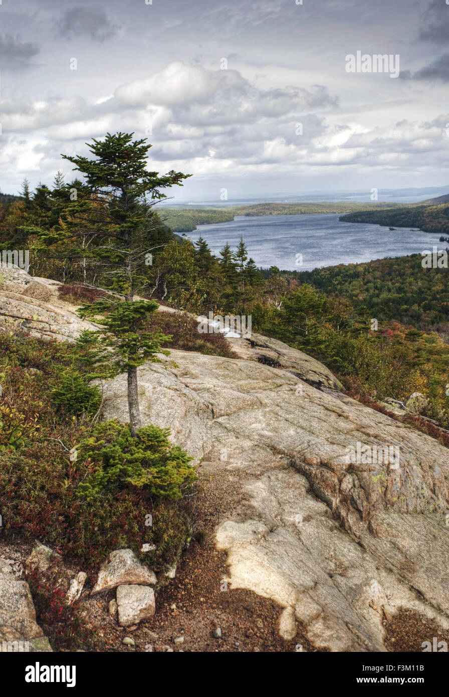 Vertical View from Bubble Rock in Acadia, Maine Stock Photo - Alamy