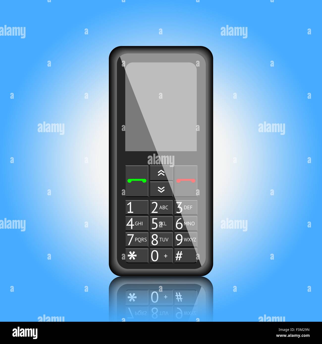Mobile phone with keypad, vector graphic illustration Stock Vector ...