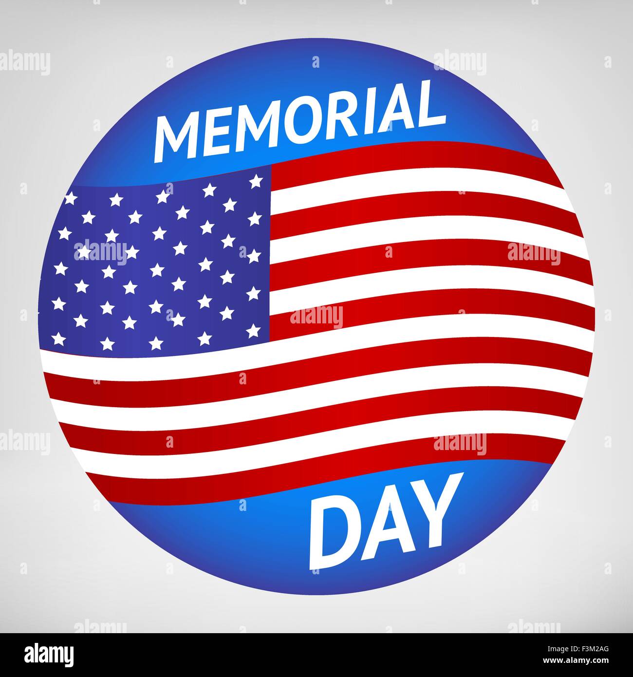 Blue Memorial day icon with american flag Stock Vector Image & Art - Alamy