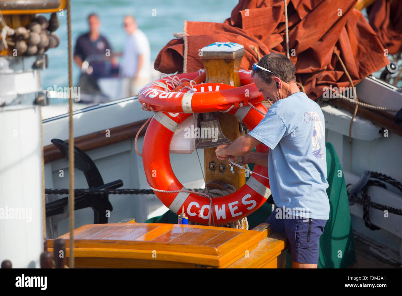 Cowes Week, 2015, Isle of Wight Yacht Haven flags Shore side ...