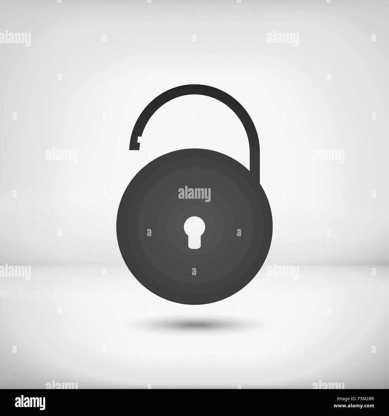 Black lock icon with shadow, light background Stock Vector Image & Art ...