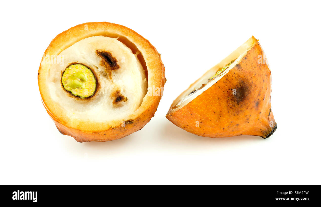 Half cut achacha fruit isolated on white Stock Photo - Alamy