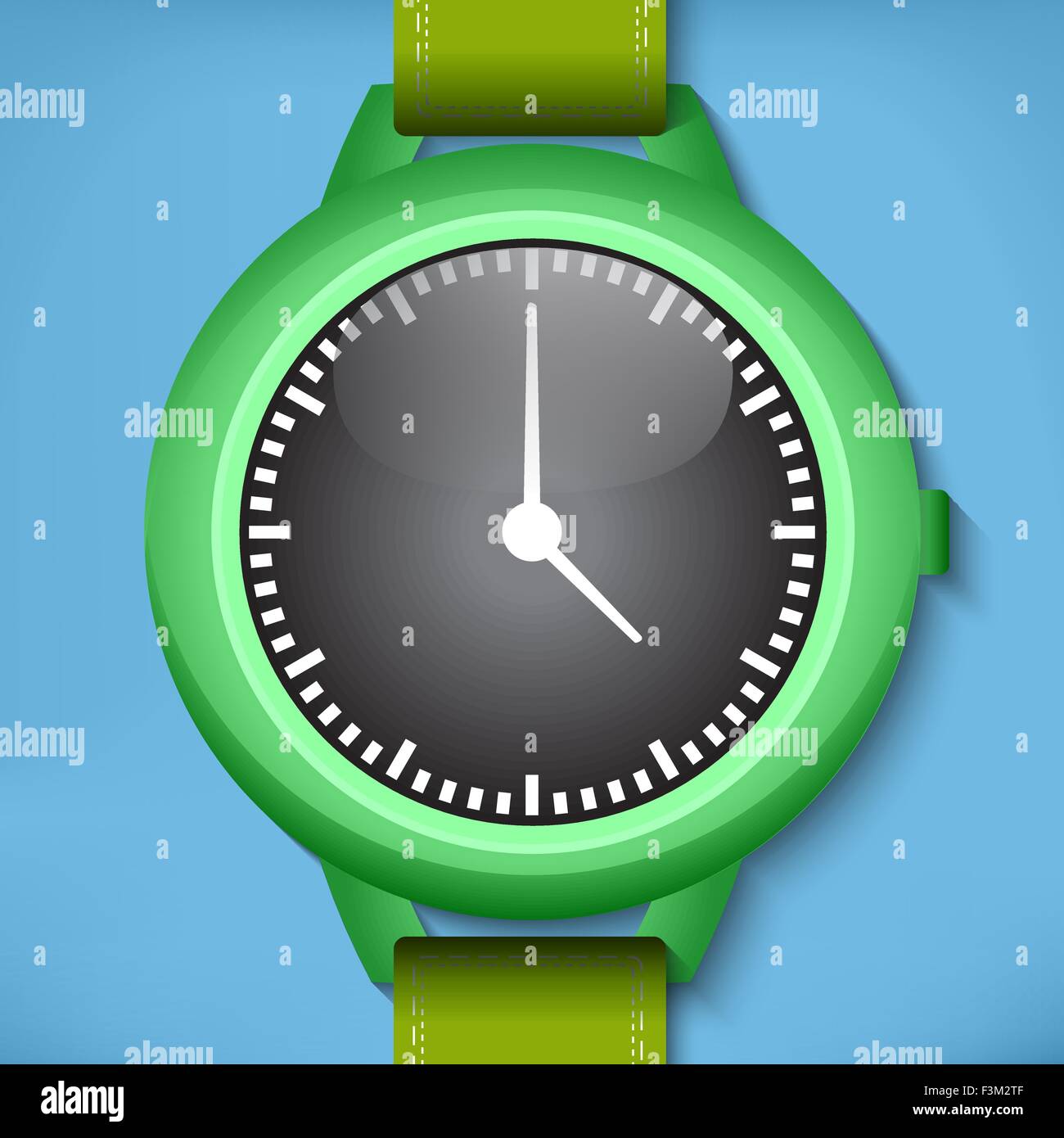 Green analog watches image with blue background Stock Vector Image ...