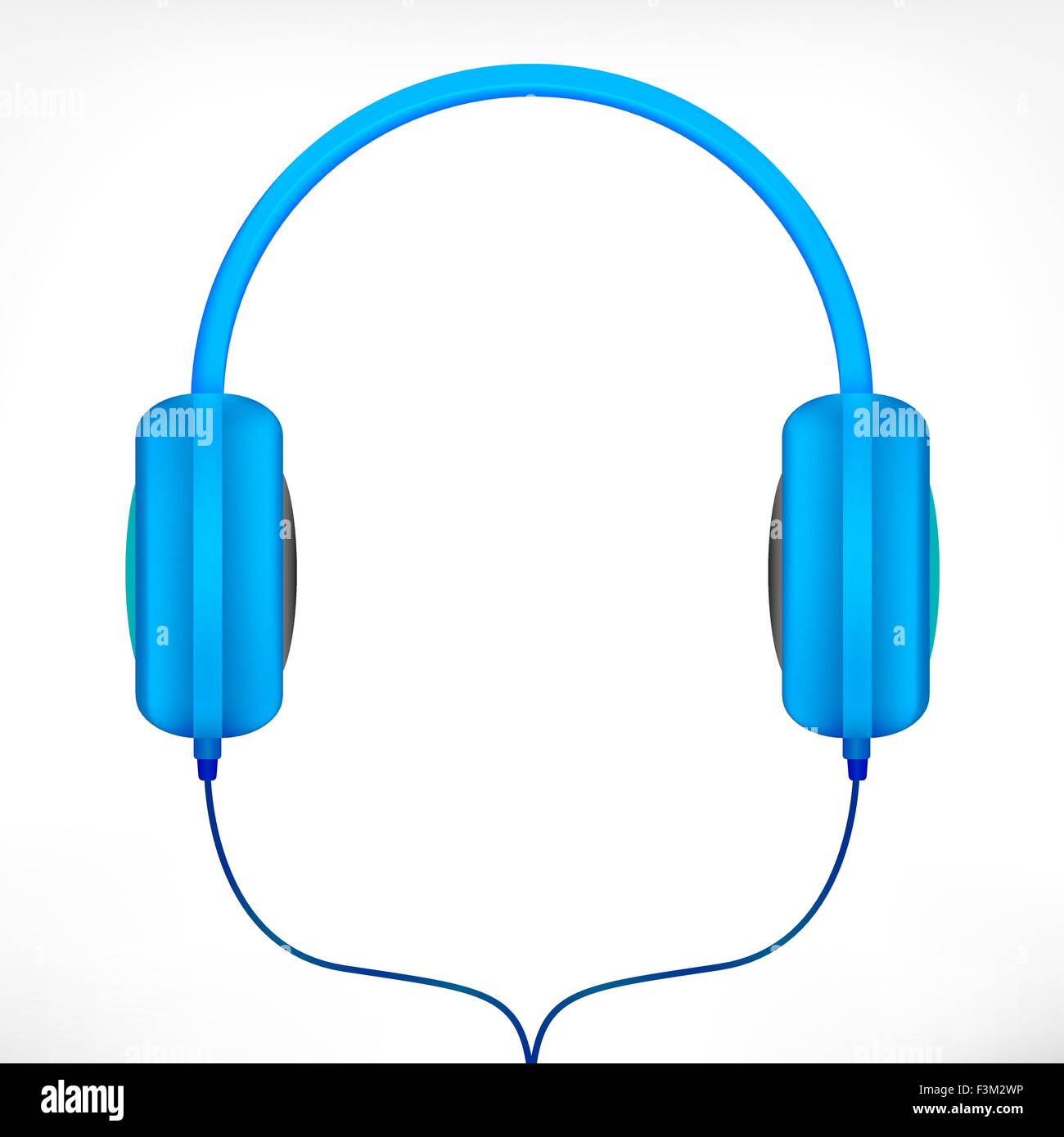 Blue plastic headphones image with attached wires Stock Vector Image ...
