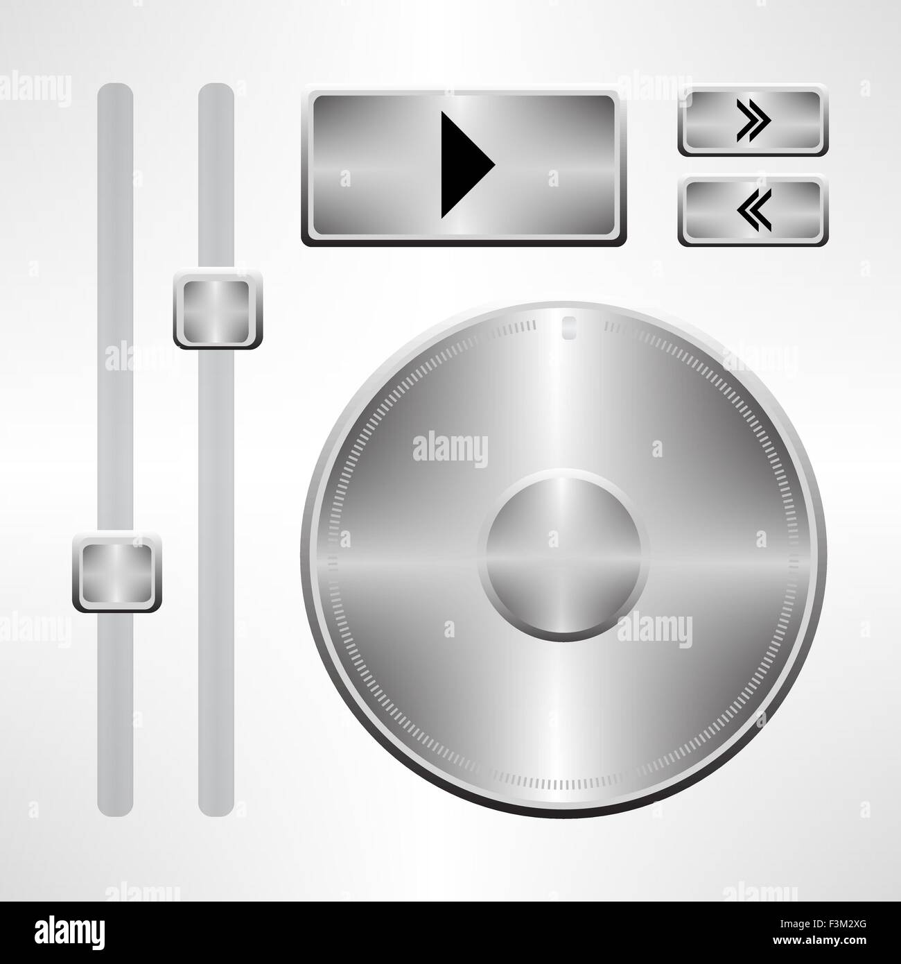 Metallic software music vector elements icon set Stock Vector Image ...