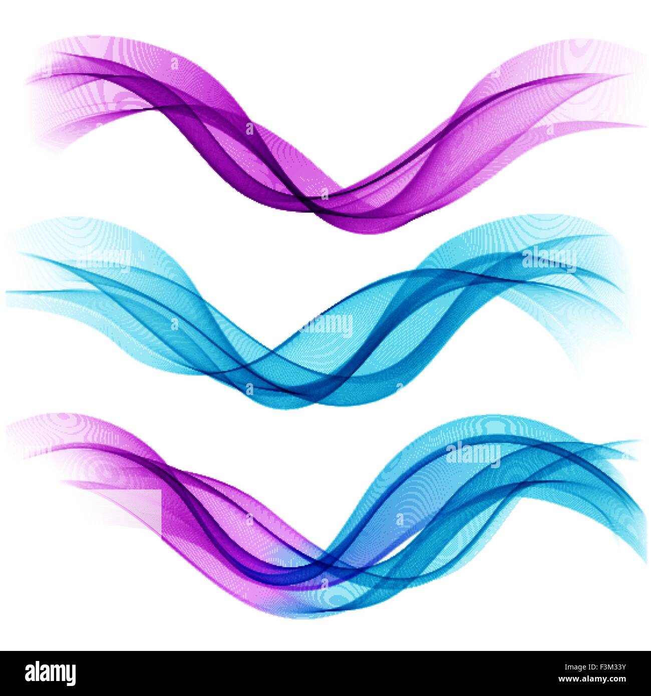 Set of abstract blue waves. Vector illustration Stock Vector Image ...