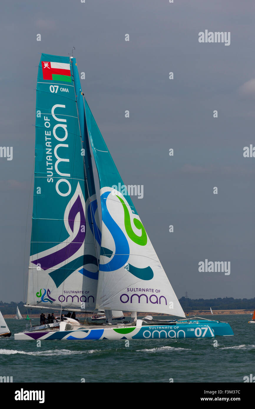 Trimaran Spirit of Oman Race start of race Yacht Racing, Shore side ...