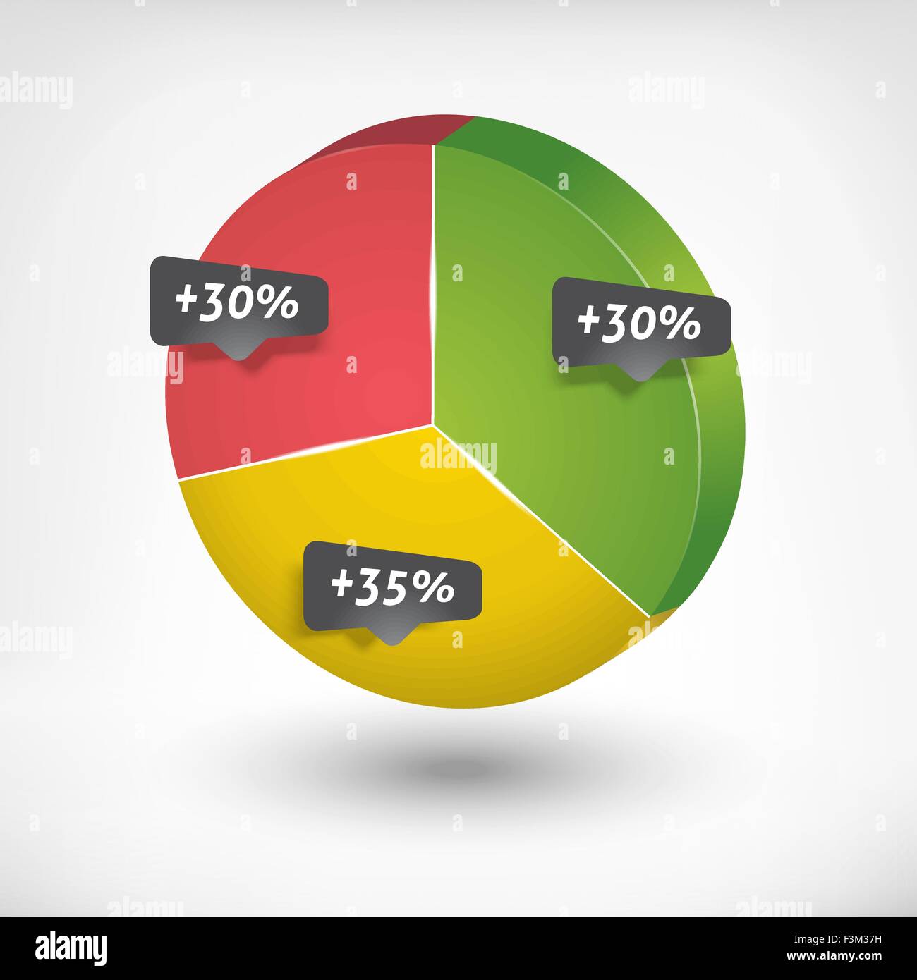 Infographic design template with3D pie. Ideal to display information ...