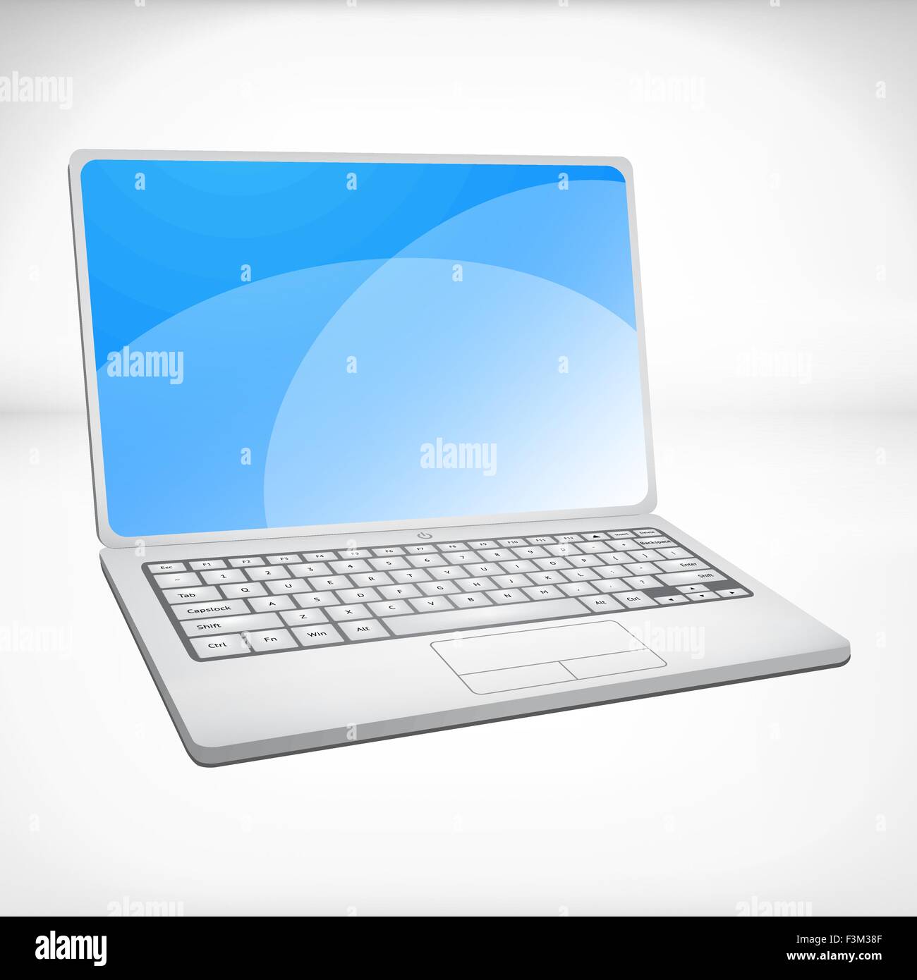 metallic 3d rendering of a laptop with blue graphics Stock Vector Image ...