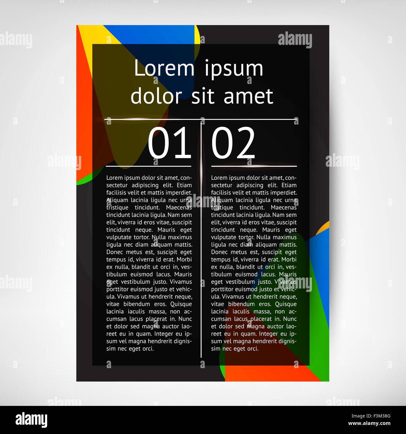 Different colors Vector Vertical flayer leaflet with color insets Stock ...