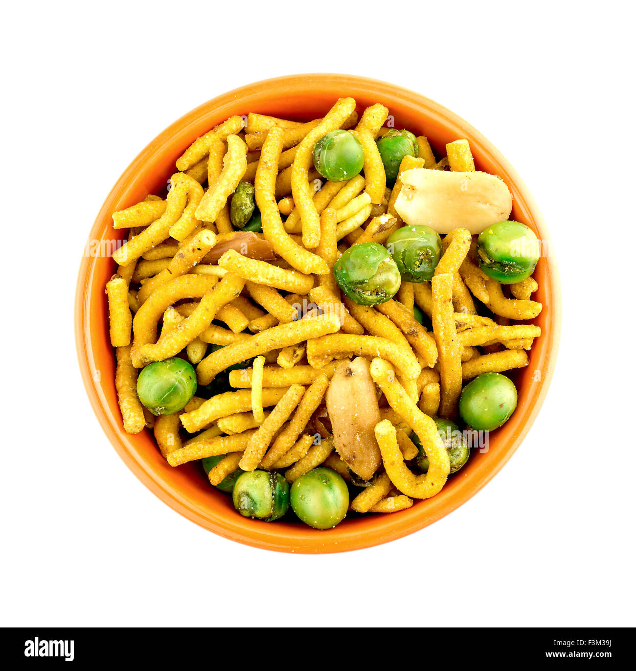 Aerial view of bowl of spicy tasty Indian chevda snack Stock Photo - Alamy