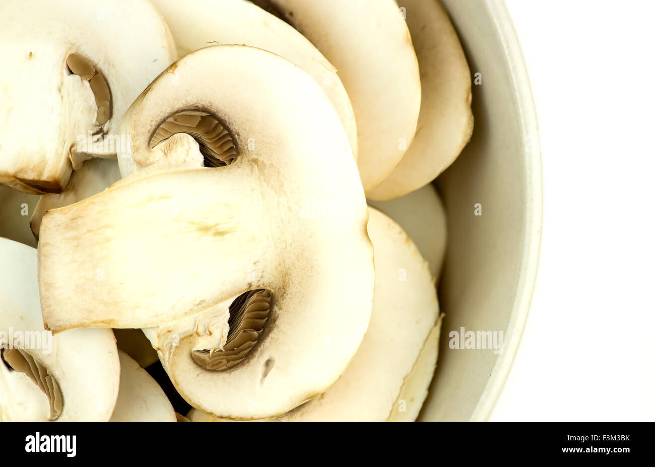 Sliced mushrooms as pizza topping Stock Photo - Alamy