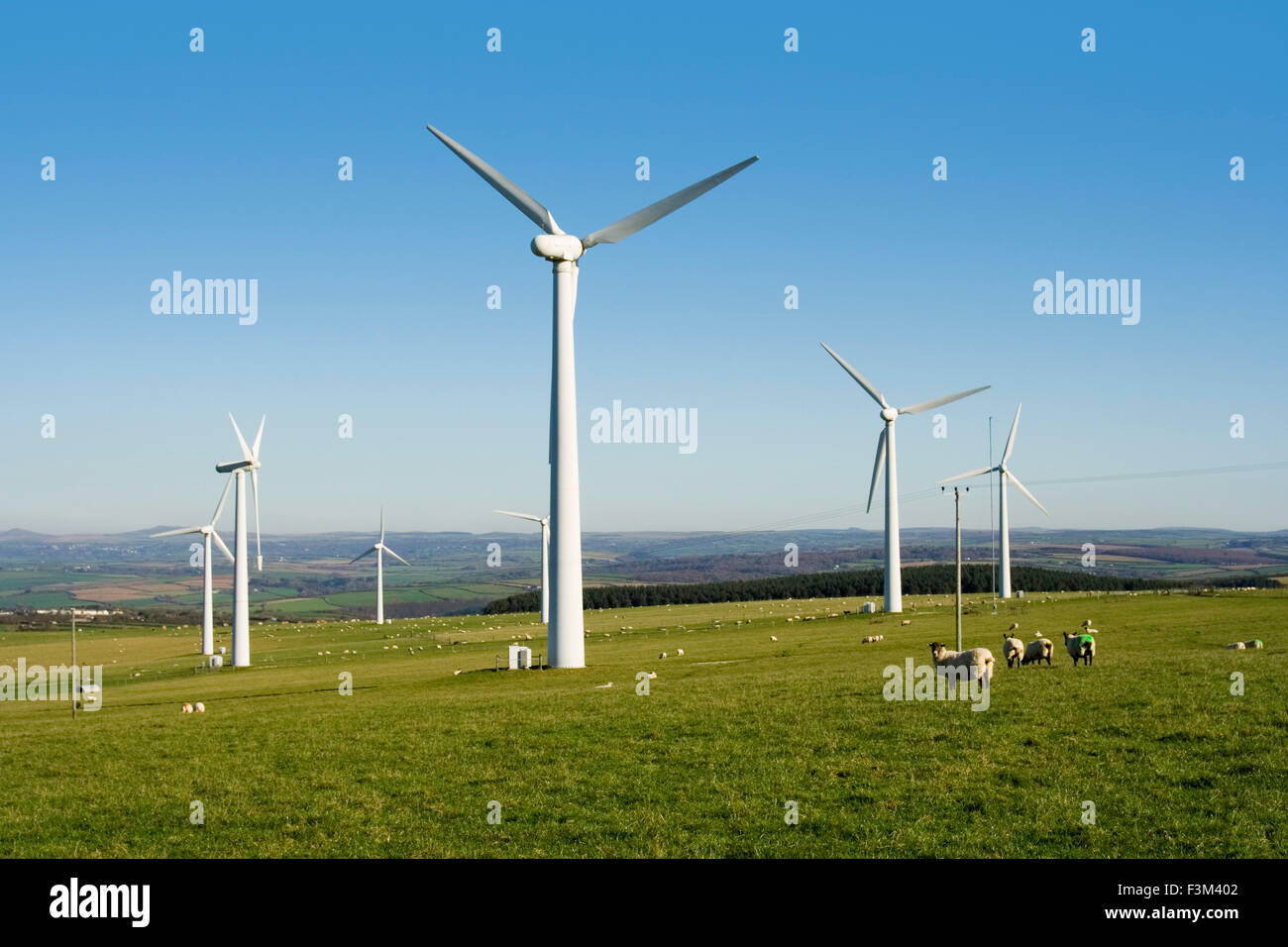 Windfarm, wind turbine on hill on Bodmin, Cornwall UK Stock Photo - Alamy