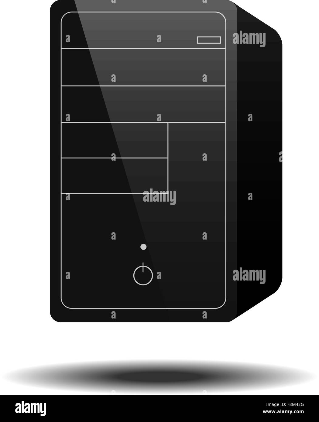 Black plastic computer case icon with shadow Stock Vector Image & Art ...