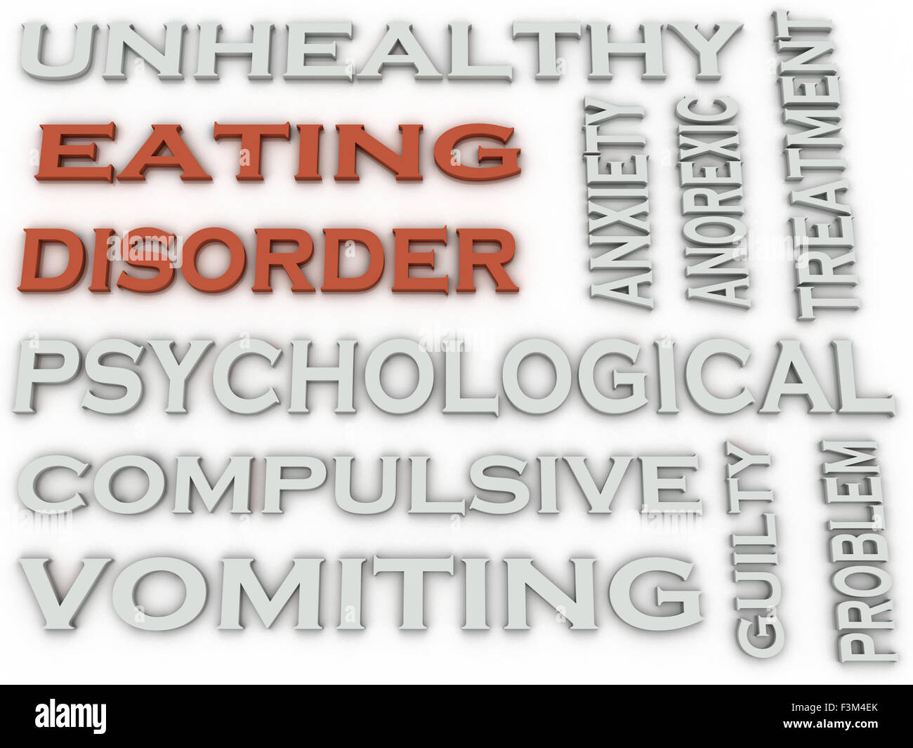3d image Eating disorder word cloud concept Stock Photo - Alamy