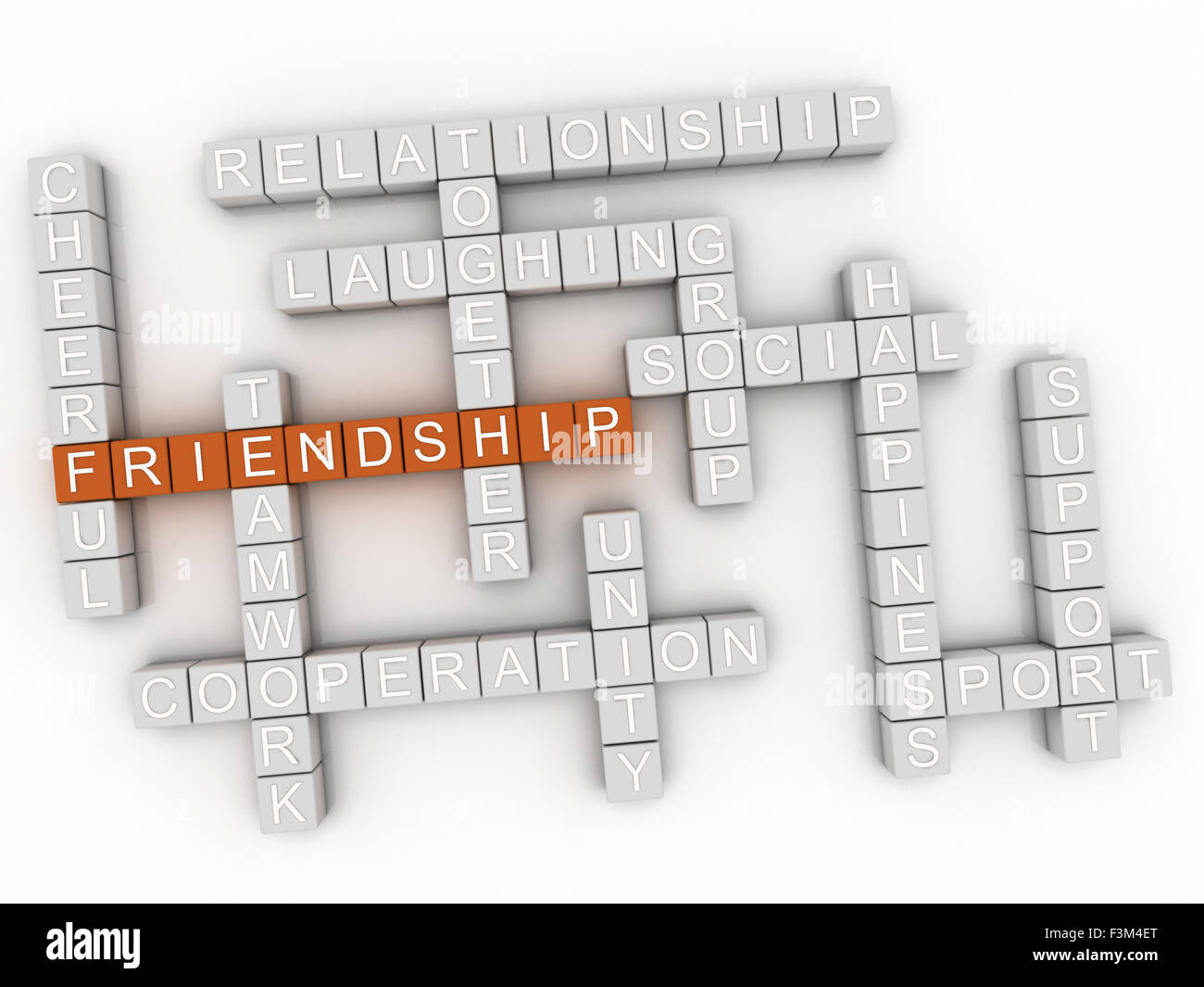 3d image Friendship word cloud concept Stock Photo - Alamy