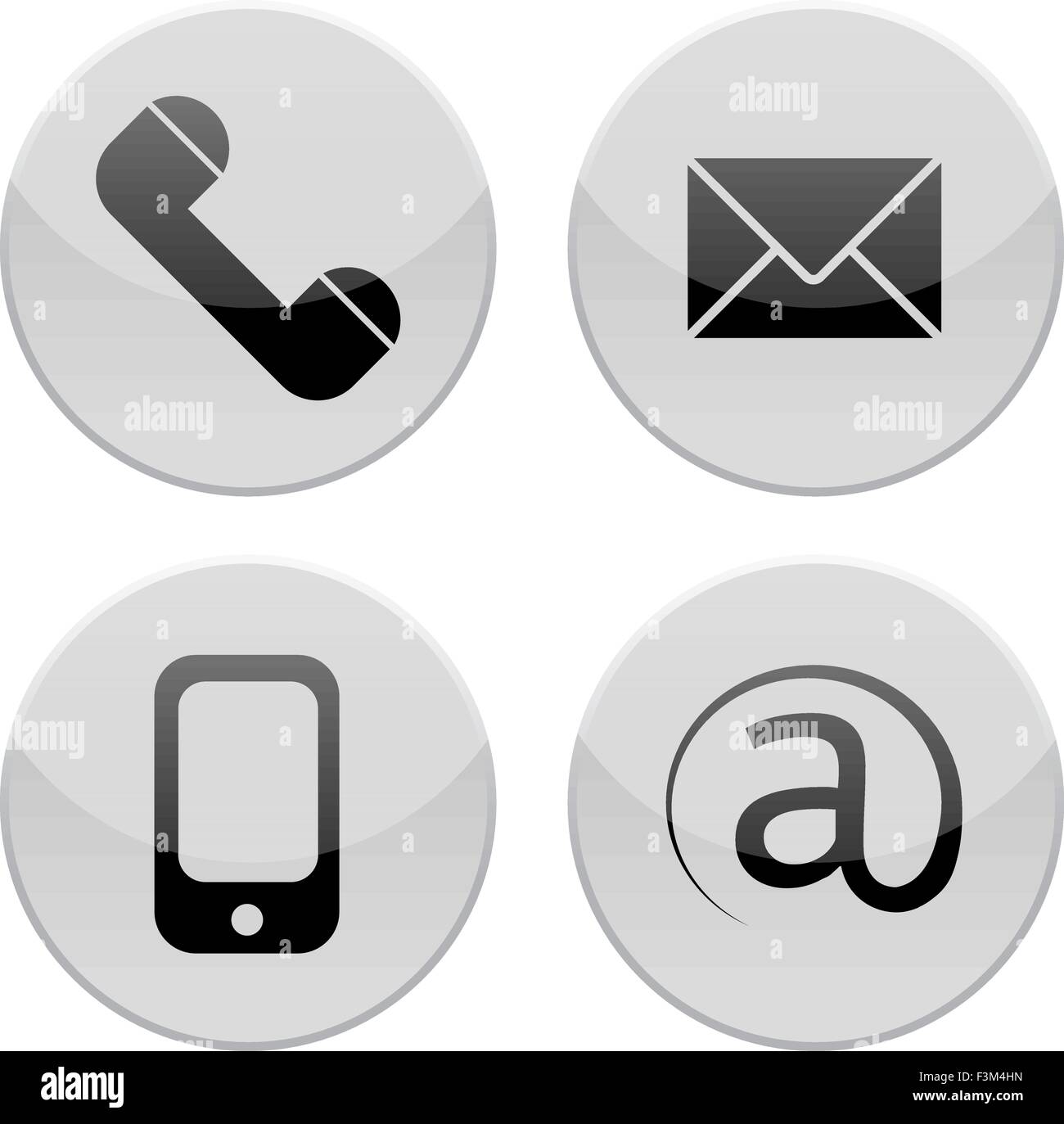 Contact icons set. with e-mail Stock Vector Image & Art - Alamy