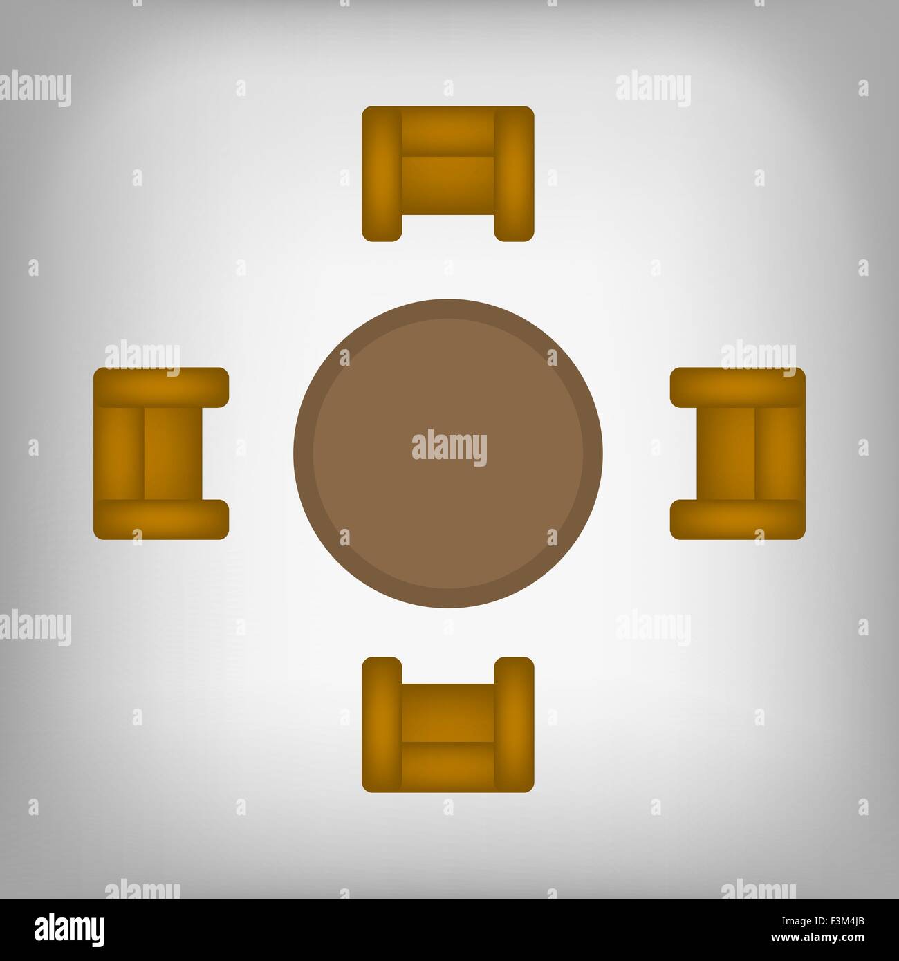 Round table with chair top view Stock Vector Images - Alamy