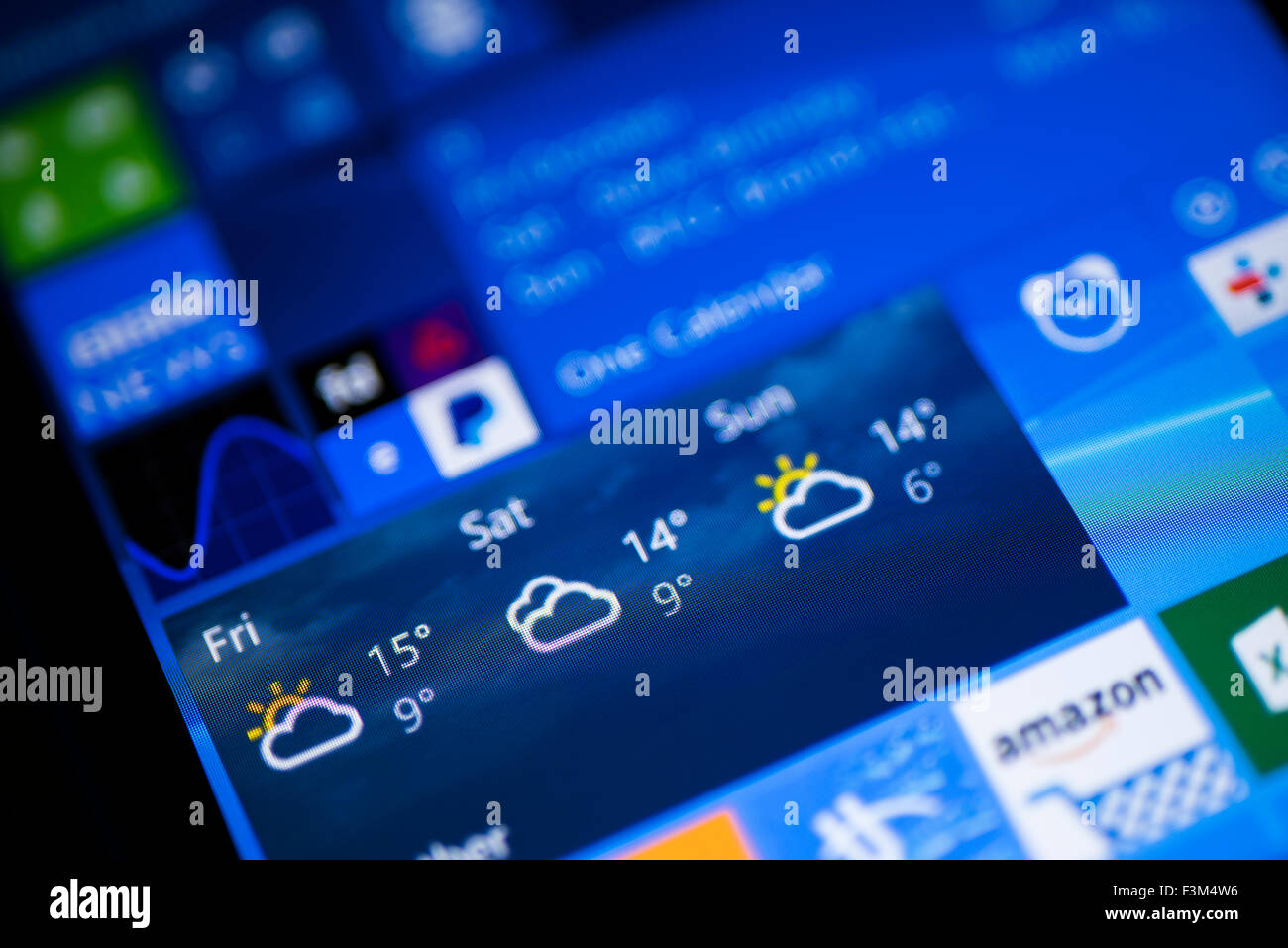 The app tiles of a Windows 10 smartphone Stock Photo - Alamy