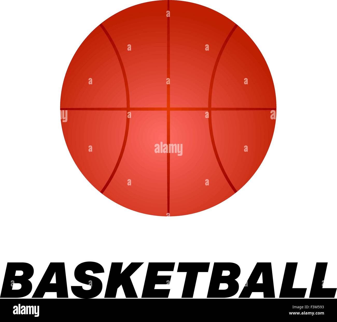 Realistic basketball icon. Logo. Red color vector illustration Stock ...