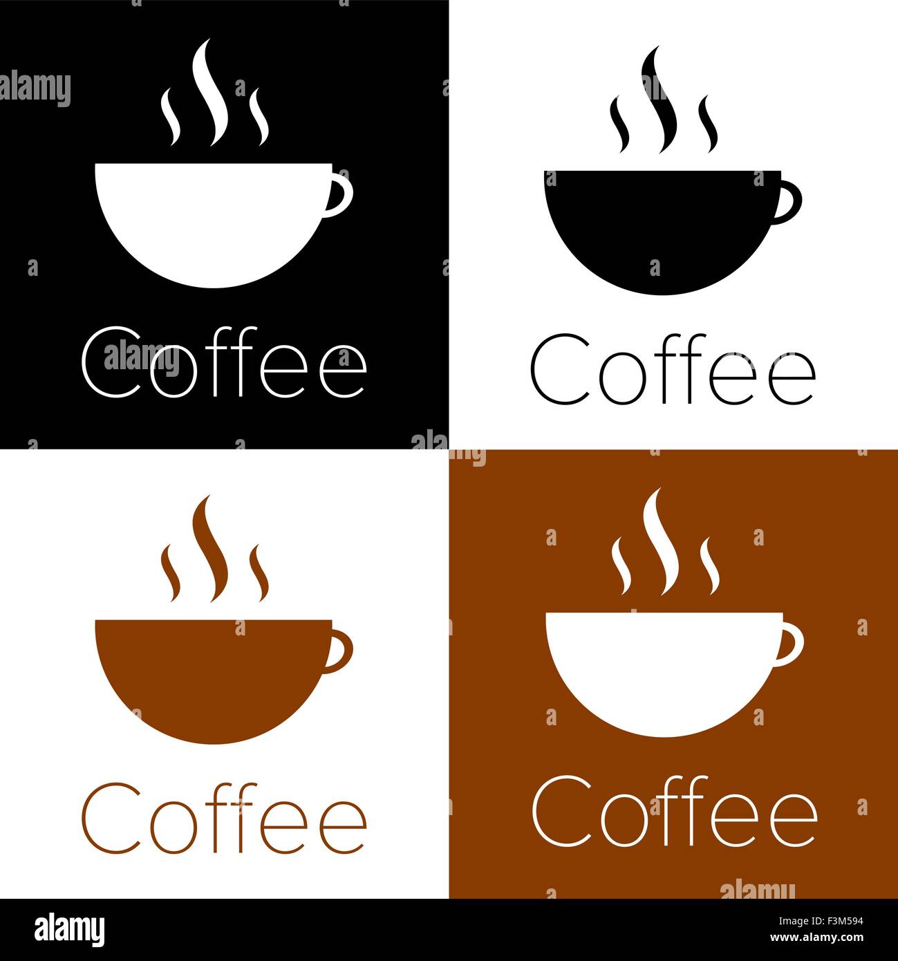 coffee cup logo on a different color backgrounds Stock Vector Image ...