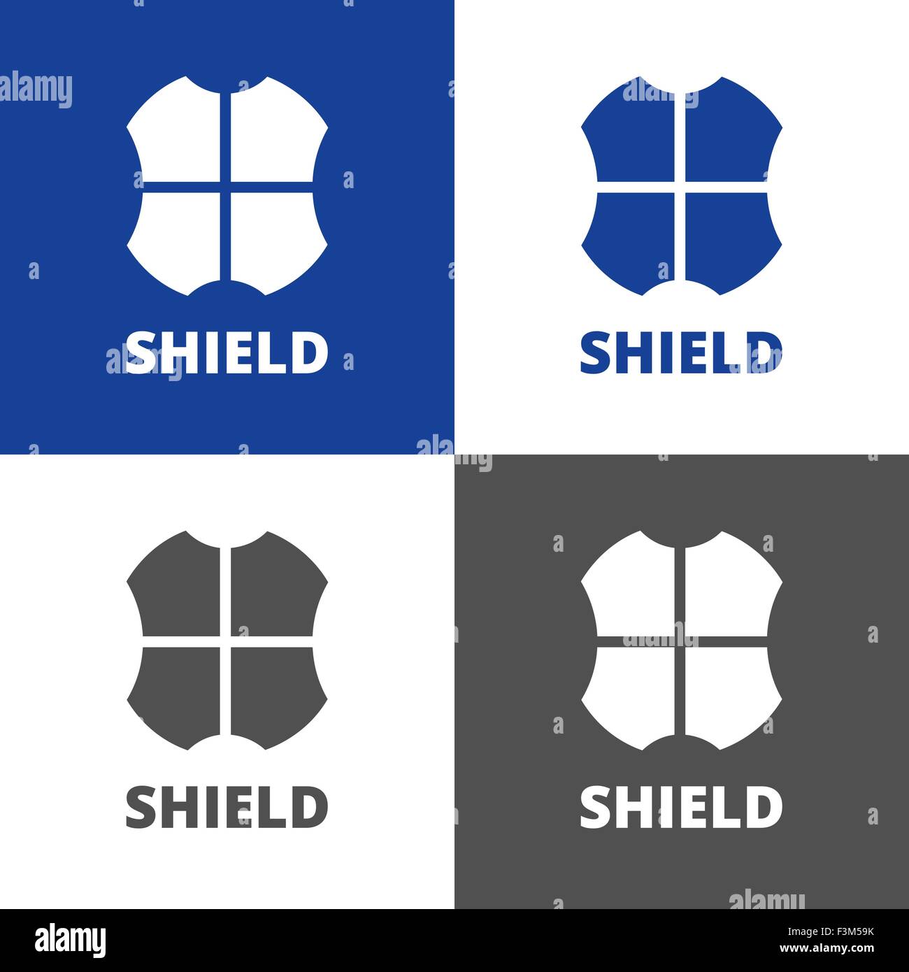 Internet security flat vector logo. Simple shield symbol and sample ...